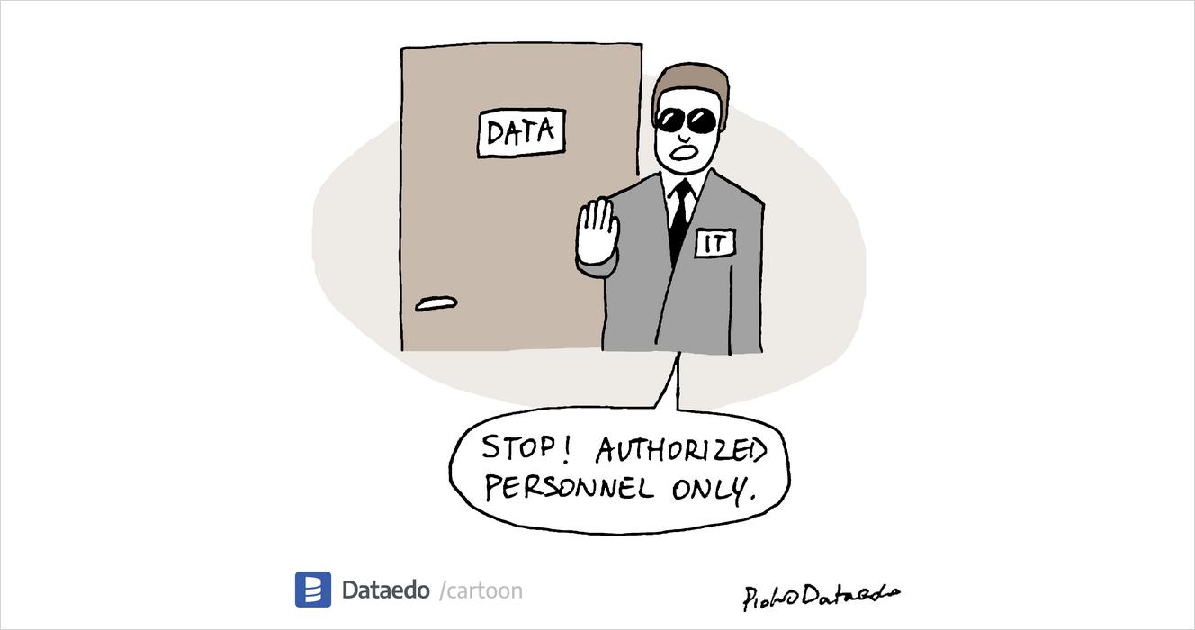 I'm affraid you can't go inside (database) – Dataedo Data Cartoon