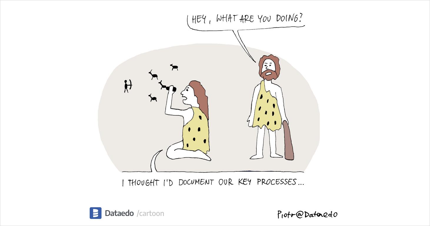 Hunting, gathering & documenting – Dataedo Data Cartoon