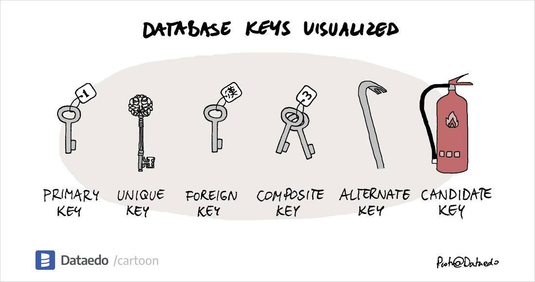 Database keys visualized – Dataedo Data Cartoon