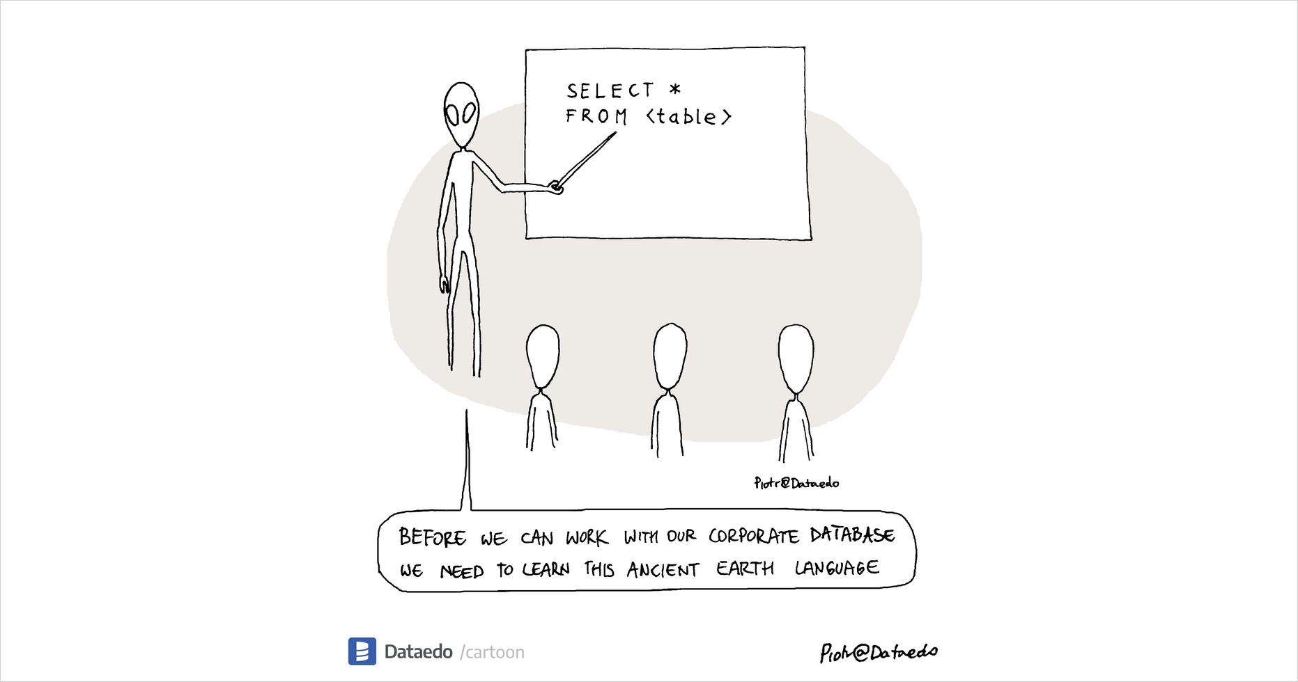 Earth Query Language – Dataedo Data Cartoon