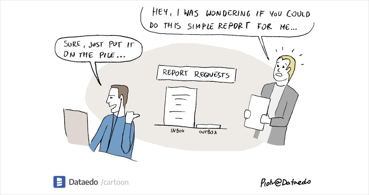 Your report is my priority – Dataedo Data Cartoon