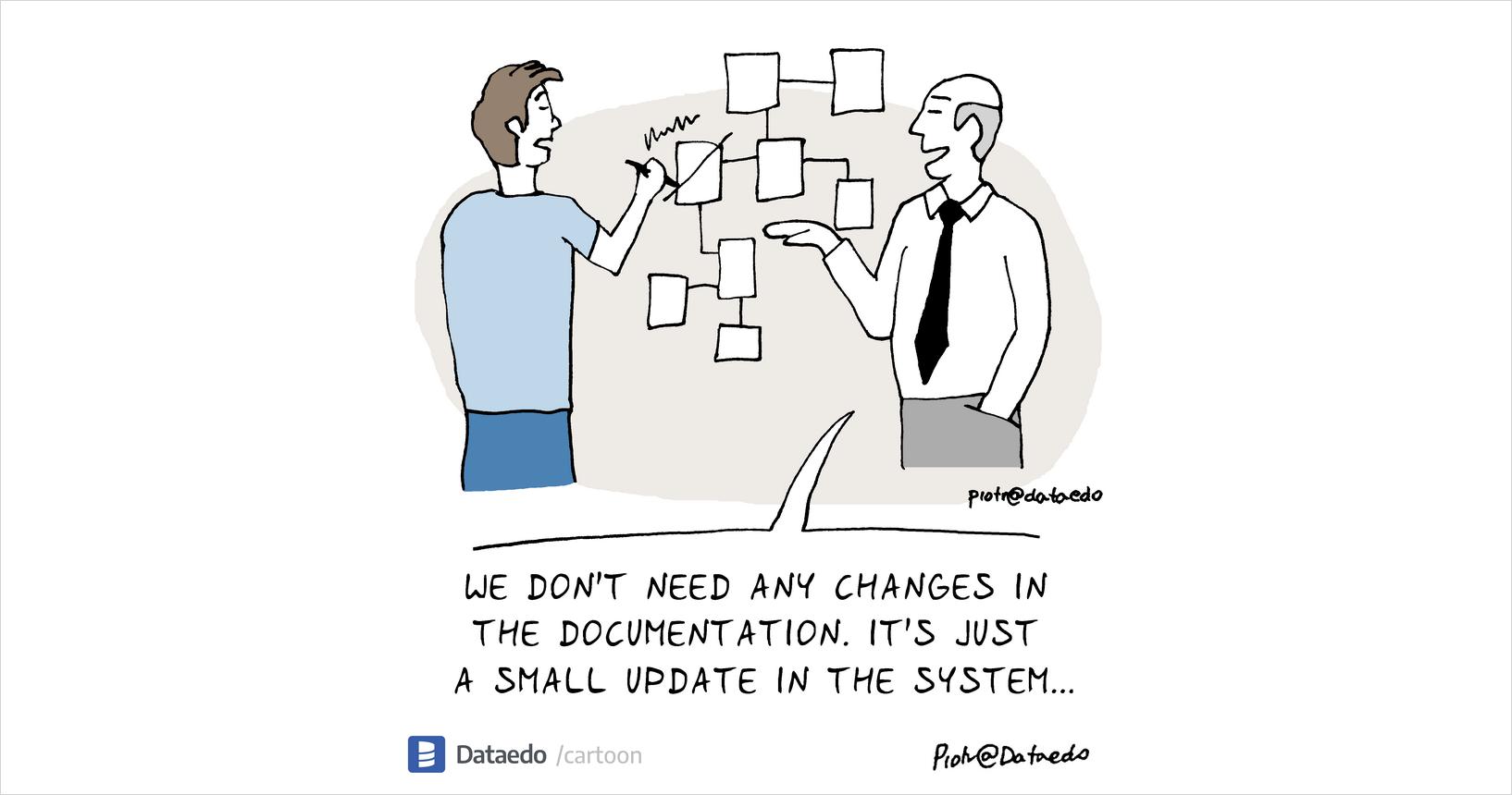 Just a small system update – Dataedo Data Cartoon