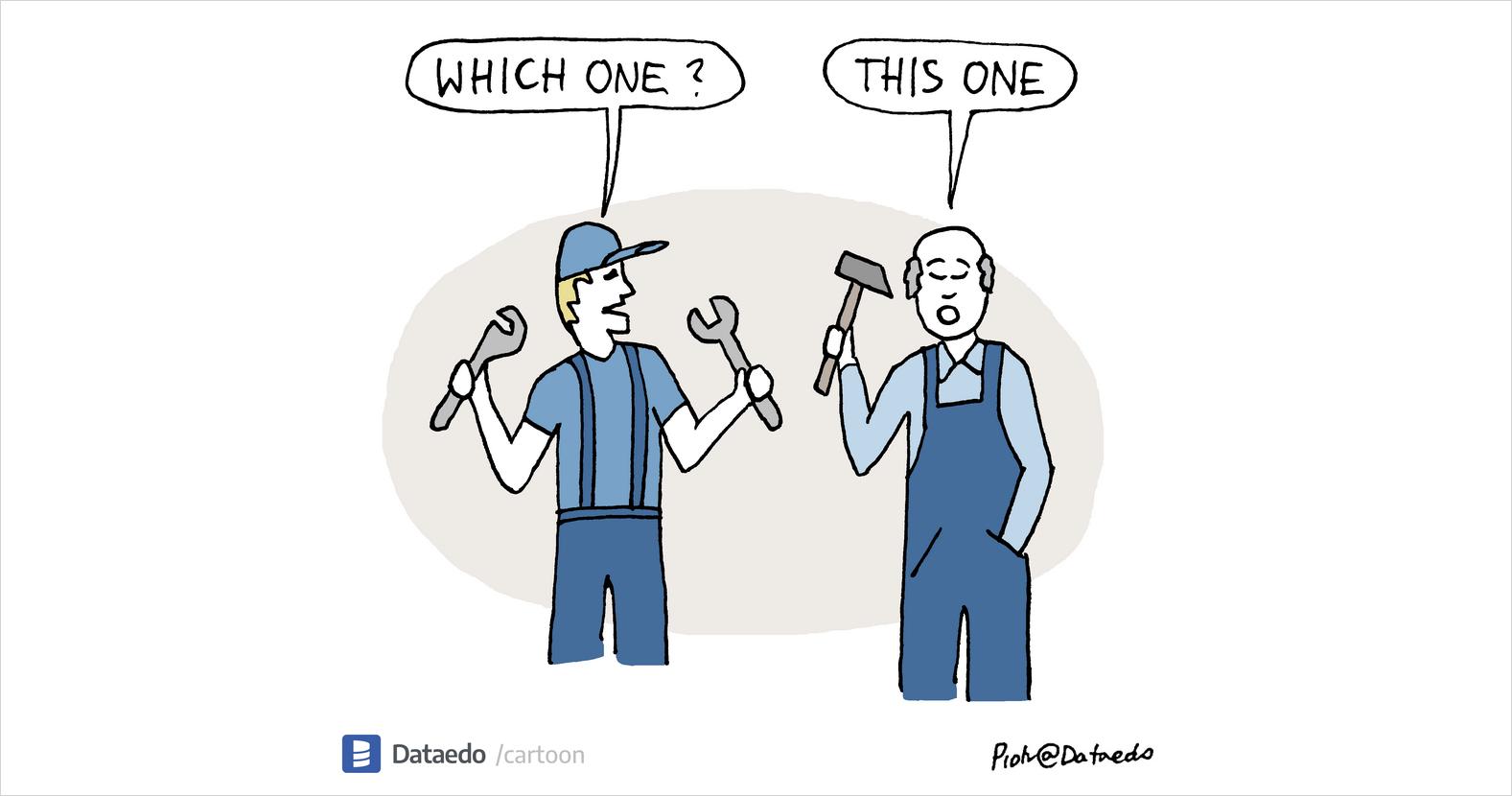 The right tool for the job – Dataedo Data Cartoon