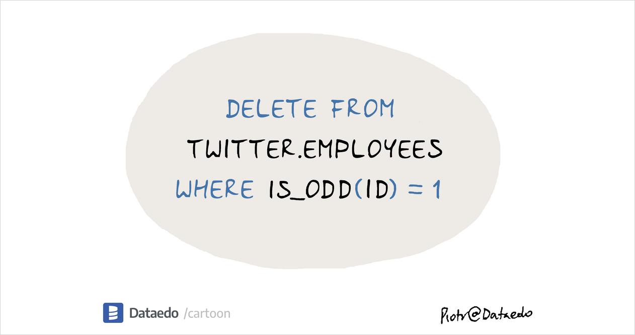 Layoffs at Twitter – Dataedo Data Cartoon