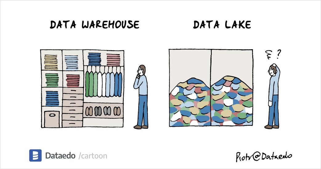 Data Warehouse vs Data Lake #1: The wardrobe – Dataedo Data Cartoon