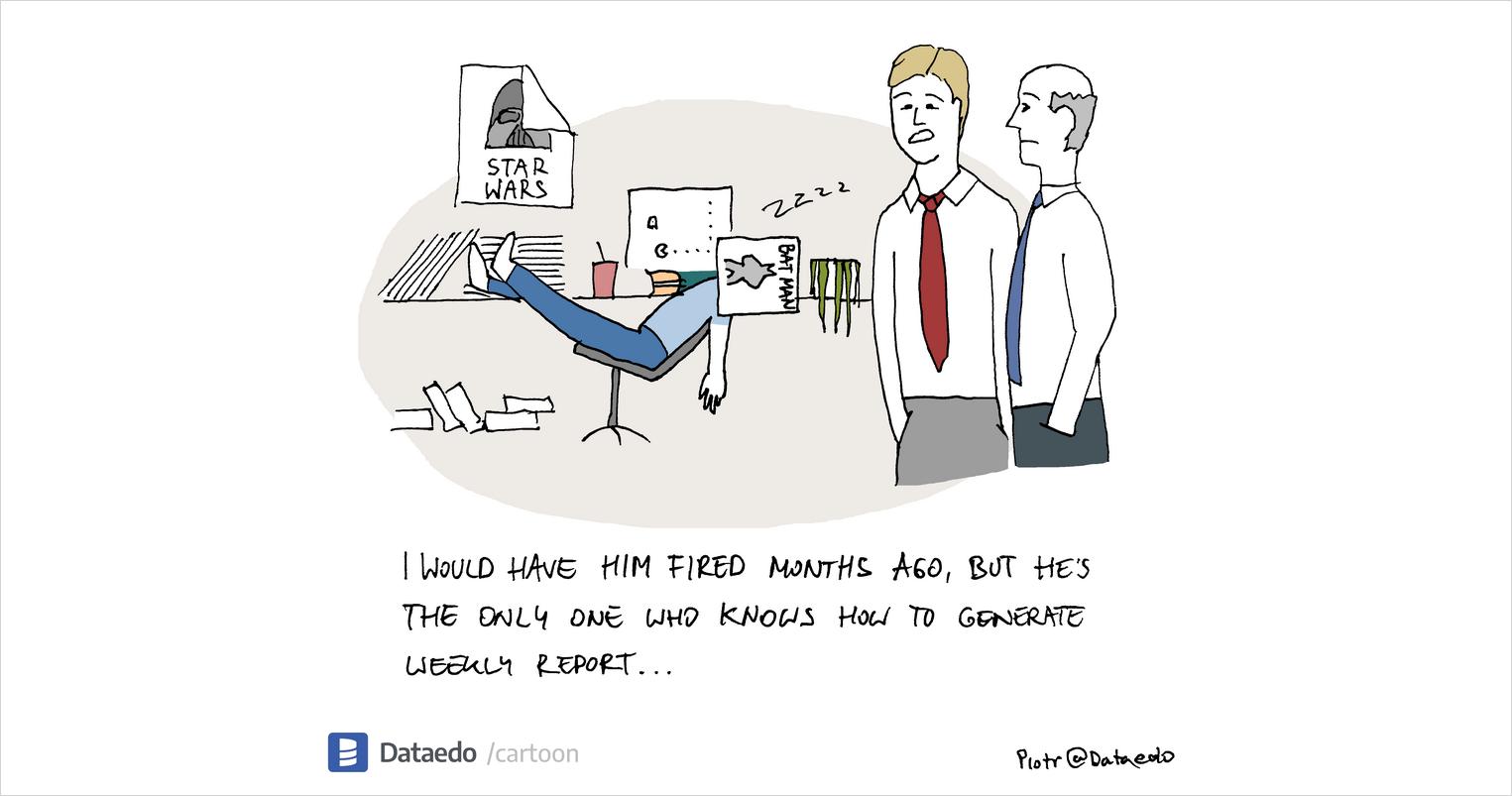 The only one who knows weekly report – Dataedo Data Cartoon